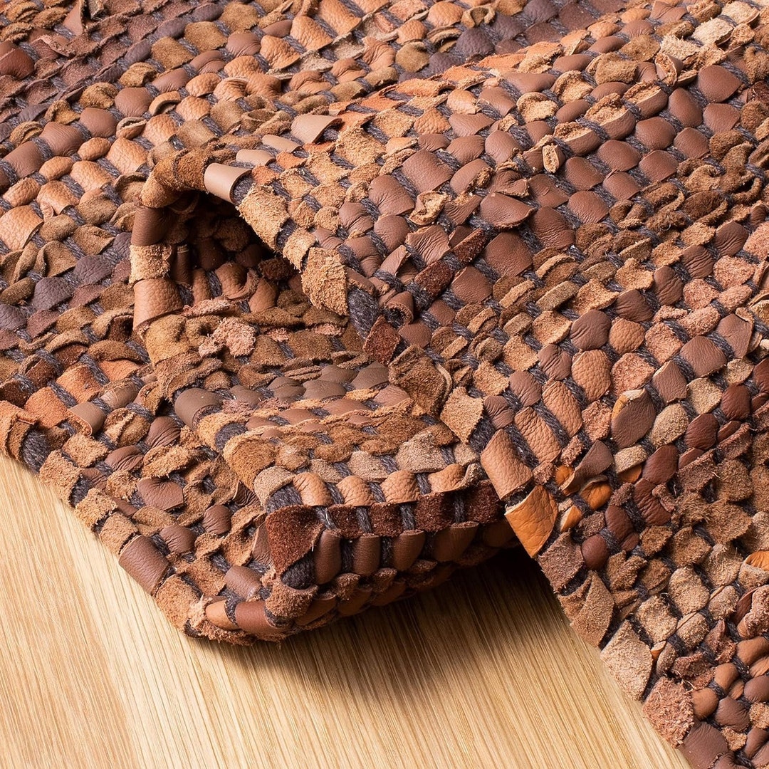 Leather Hearth Rug Heavy Premium Quality Fireplace Fireproof Mat BROWN ...