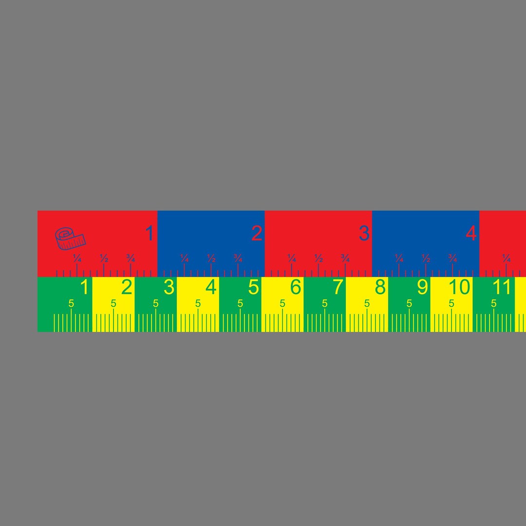 Colourful Ruler in Centimeters and Inches for Drawing Sewing Cutting ...