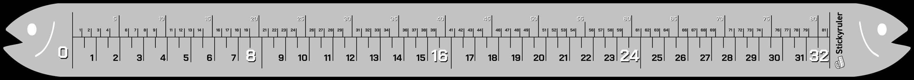 Fish Ruler Decal Sticker Heavy Duty Adhesive 32 Inches 81cm for Fishing ...