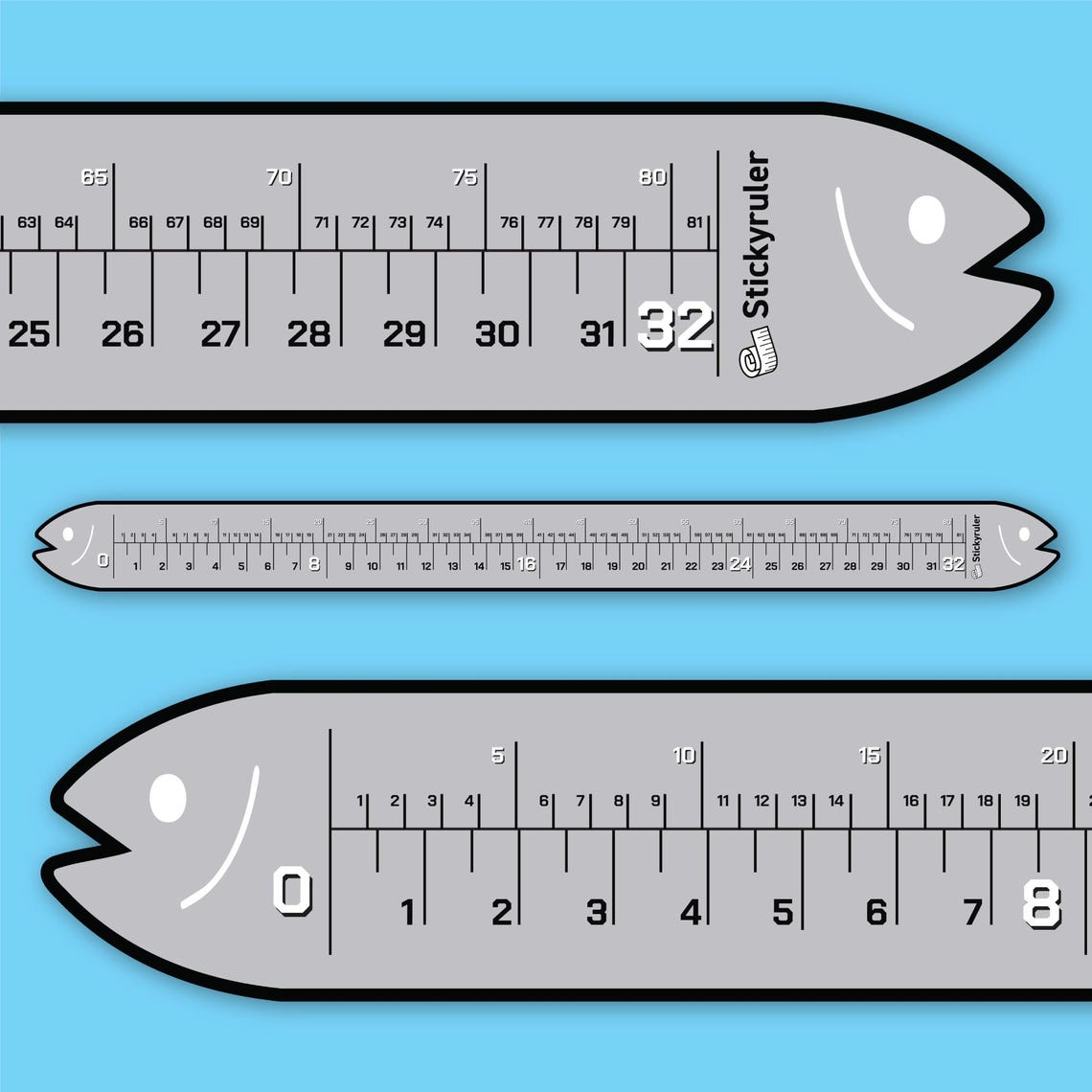 Fish Ruler Decal Sticker Heavy Duty Adhesive 32 Inches 81cm for Fishing ...