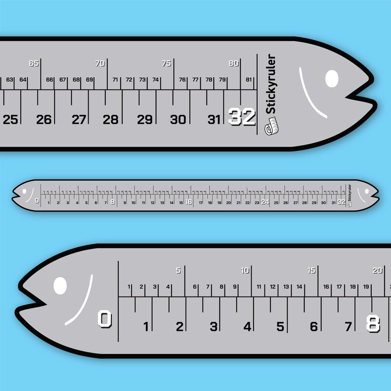 Fish Ruler Decal Sticker Heavy Duty Adhesive 32 Inches 81cm for Fishing ...
