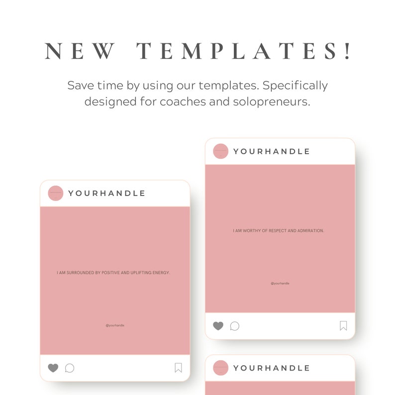 180 Instagram Post Templates | Affirmation Posts | Marketing Templates ...
