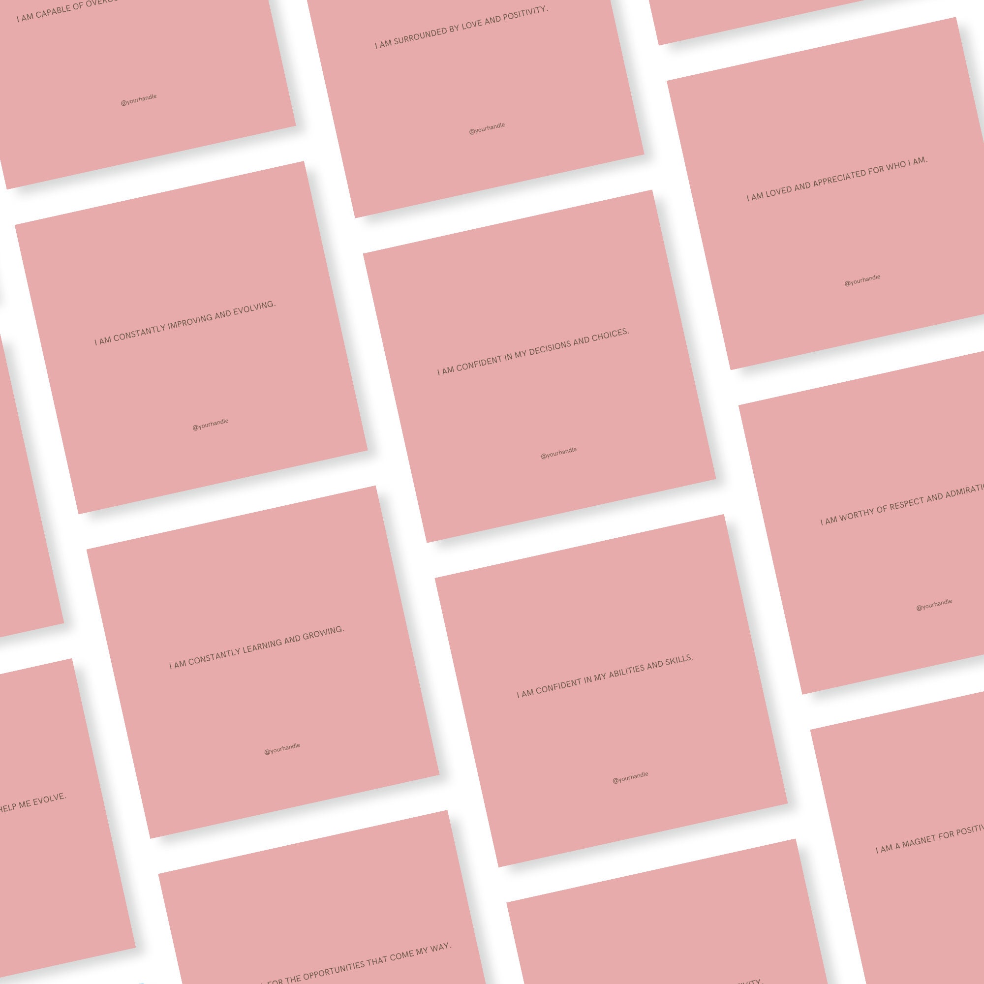 180 Instagram Post Templates | Affirmation Posts | Marketing Templates ...