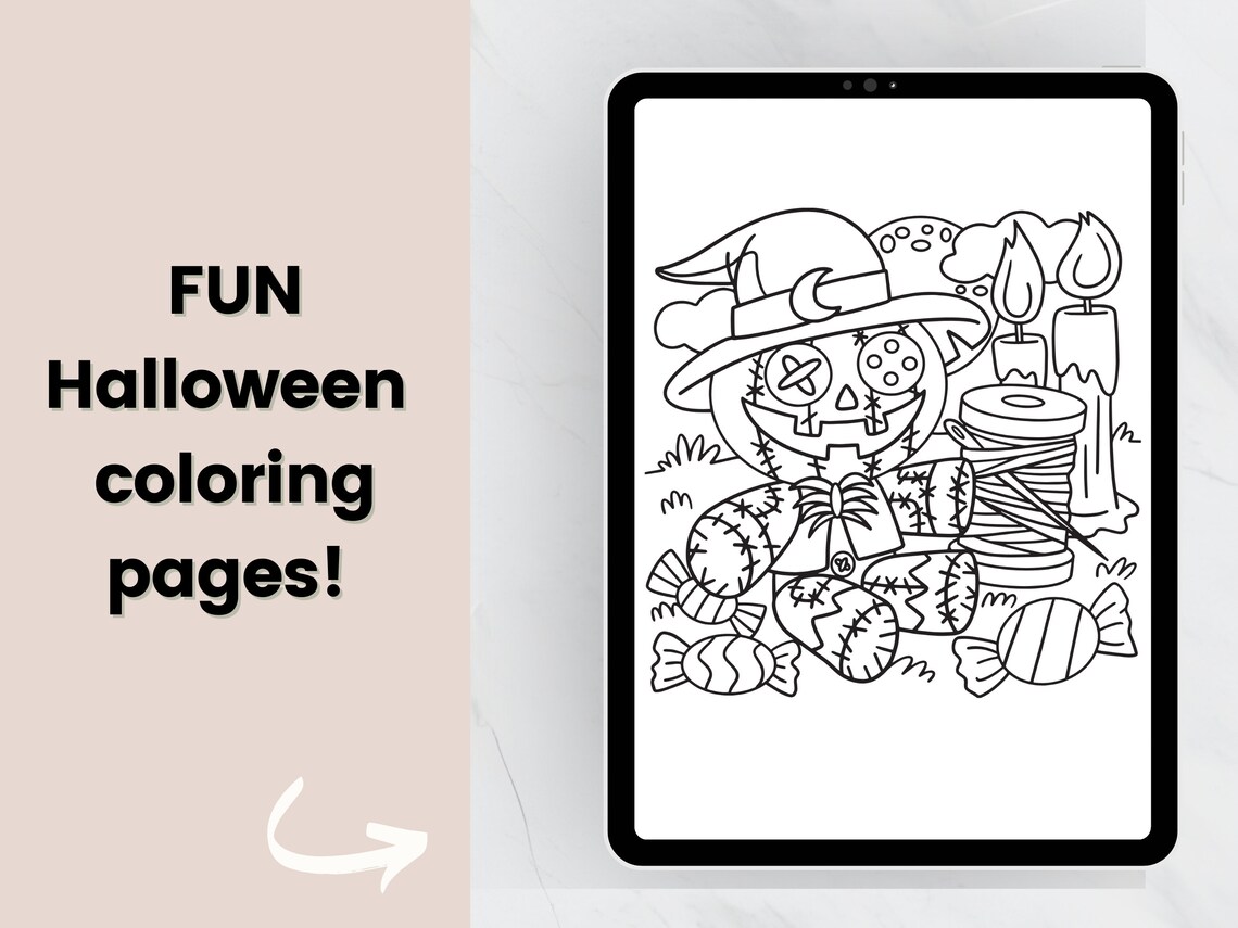 Kids Coloring Pages | Fall Halloween | 30 Pages of Fun - Etsy