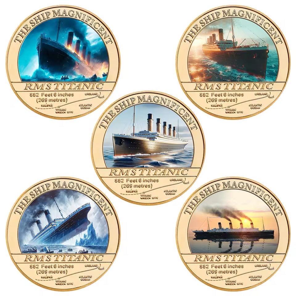 The Magnificent RMS Titanic X5 Gold Plated Coins Inside Display Box - Etsy