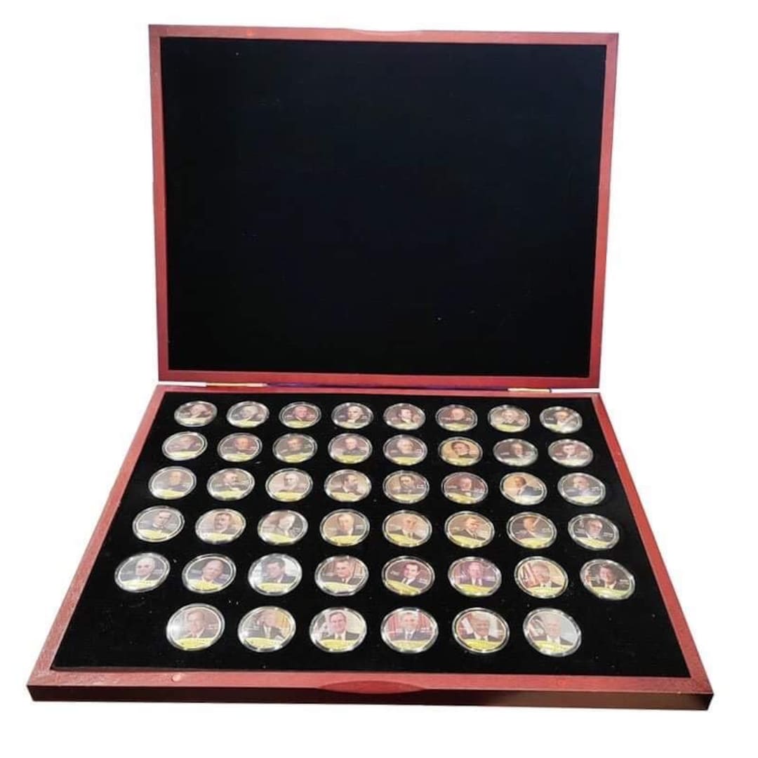The Presidents of United States of America X46 Gold Plated Coins in A ...