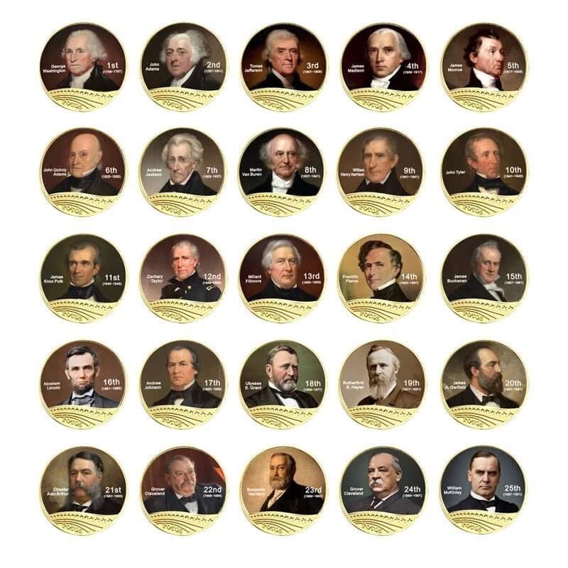 The Presidents of United States of America X46 Gold Plated Coins in A ...