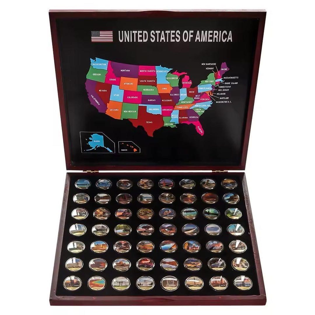 United States of America & National Parks X56 Gold Plated Coins in A ...
