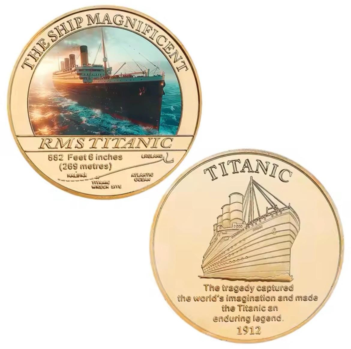 The Magnificent RMS Titanic X5 Gold Plated Coins Inside Display Box - Etsy