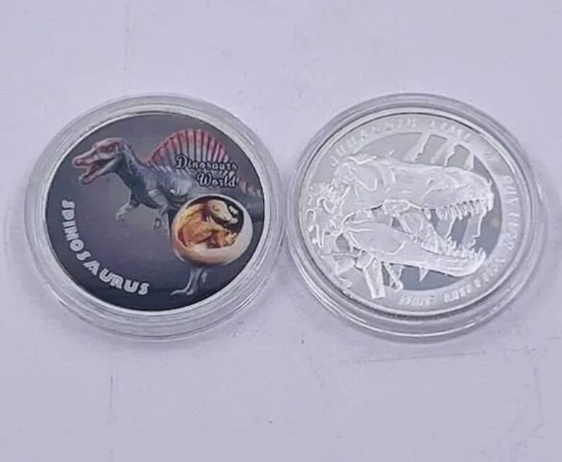 Age of the Dinosaur T-rex & Many More X10 Silver Plated Coins in A ...