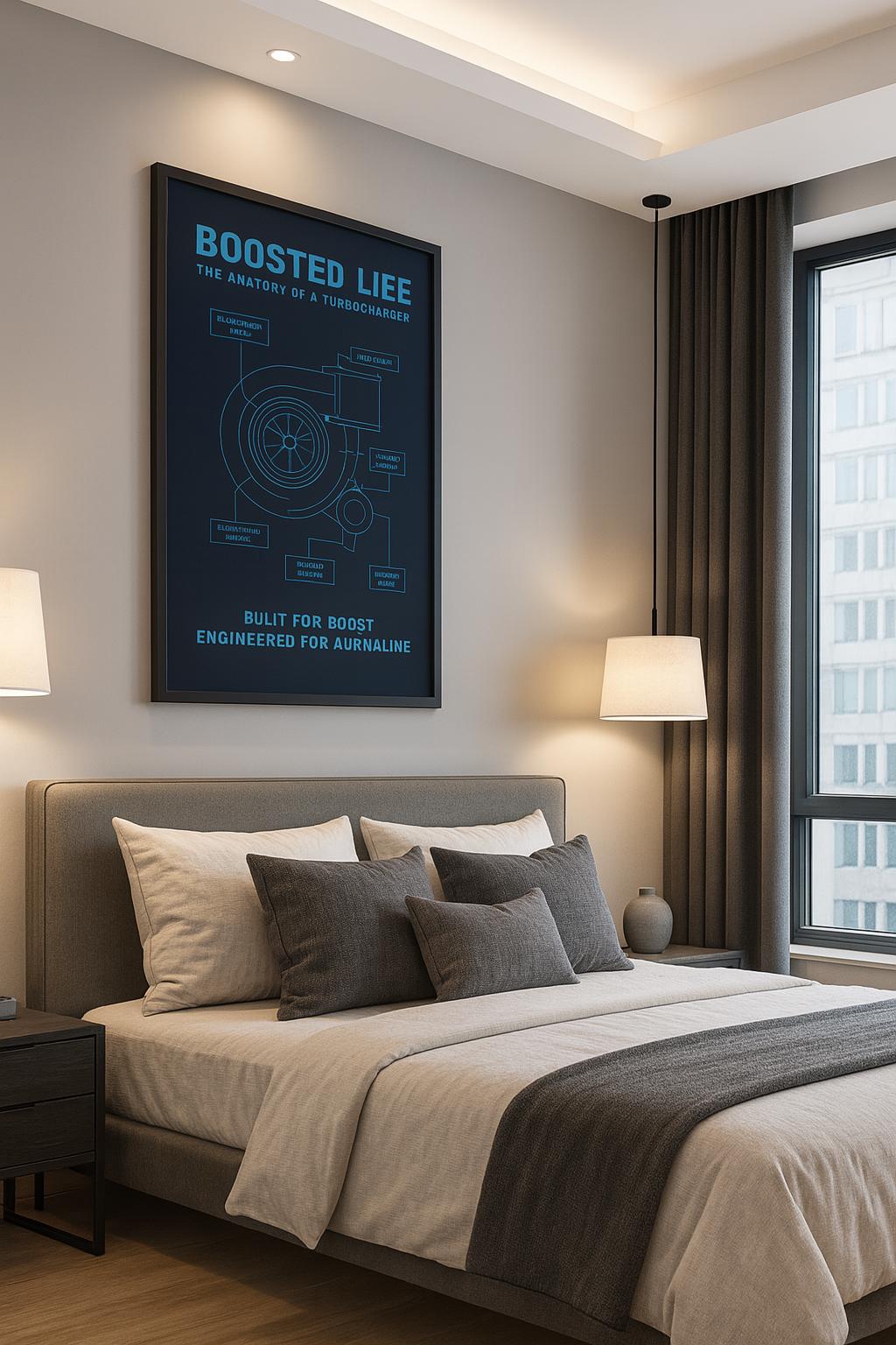 Turbocharger Blueprint Poster: Garage Wall Art, Car Enthusiast Gift ...
