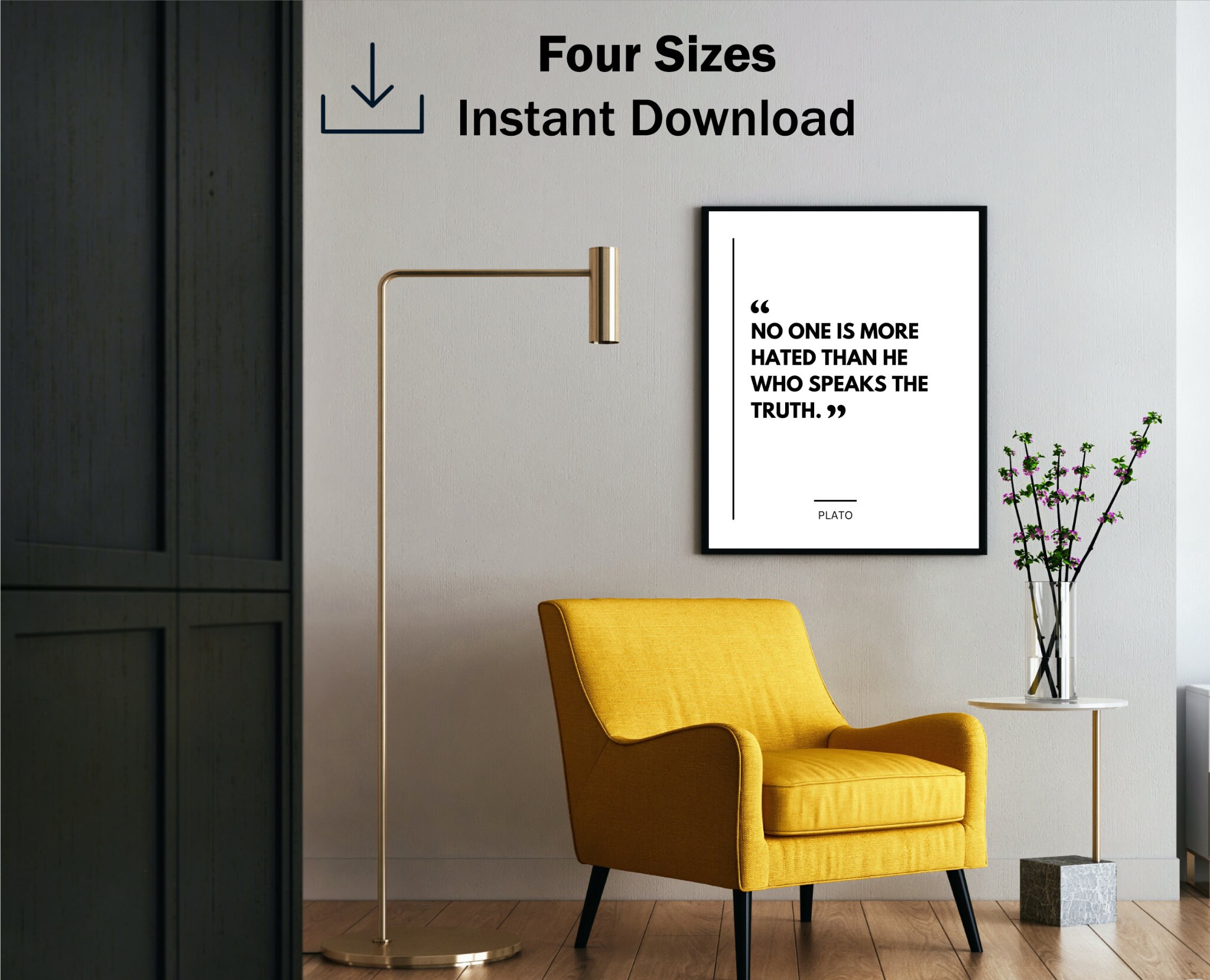 Plato Quote Wall Art, Stoic Printable Quote, No One is More Hated Than ...