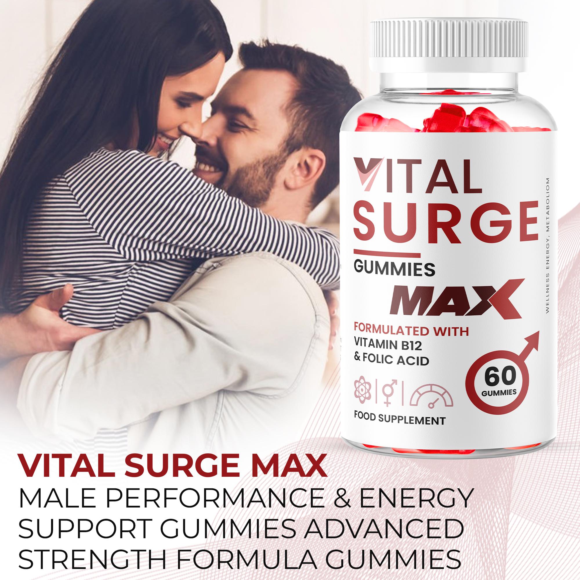 Vital Surge Testo Gummies Max, Natural Ingredients, 800MG, 1 Month ...