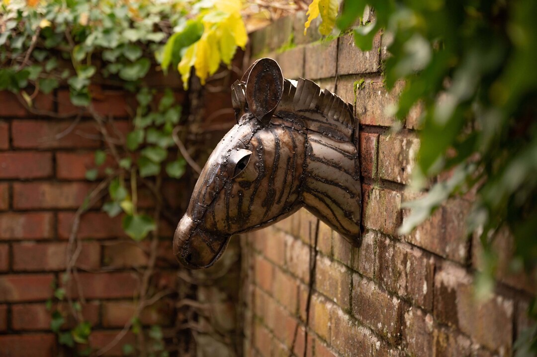 Recycled Metal Zebra Head Sculpture - Etsy