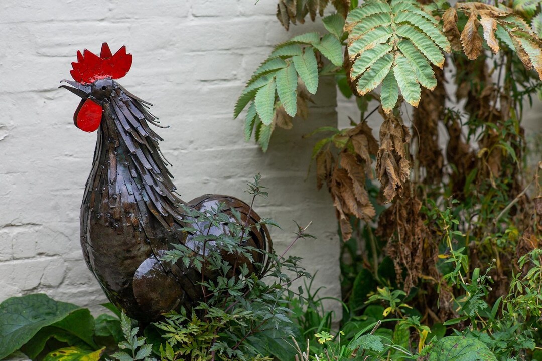 Recycled Metal Large Cockerel Sculpture - Etsy
