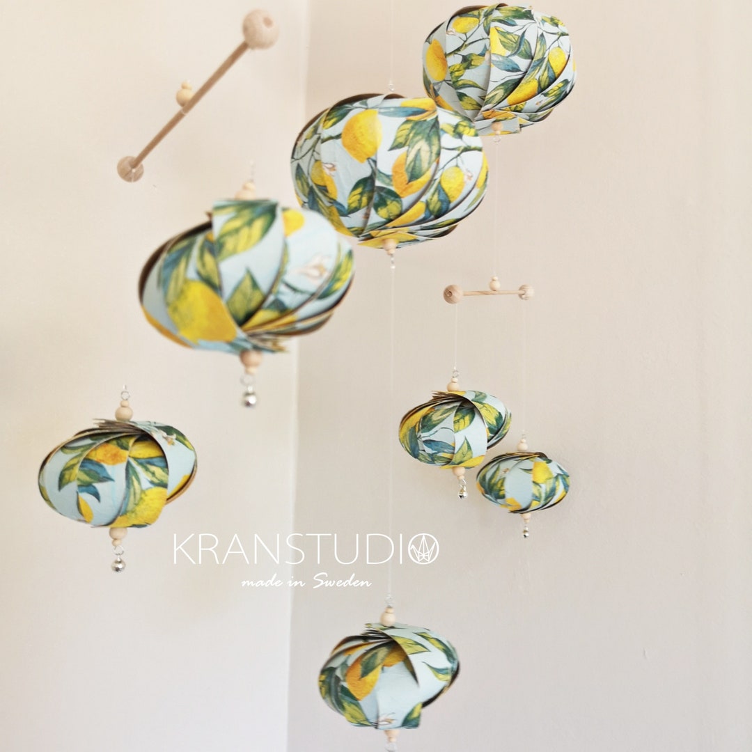 Kinetic Mobile for Adults, 9 Oval Figures, Lemon Pattern - Etsy