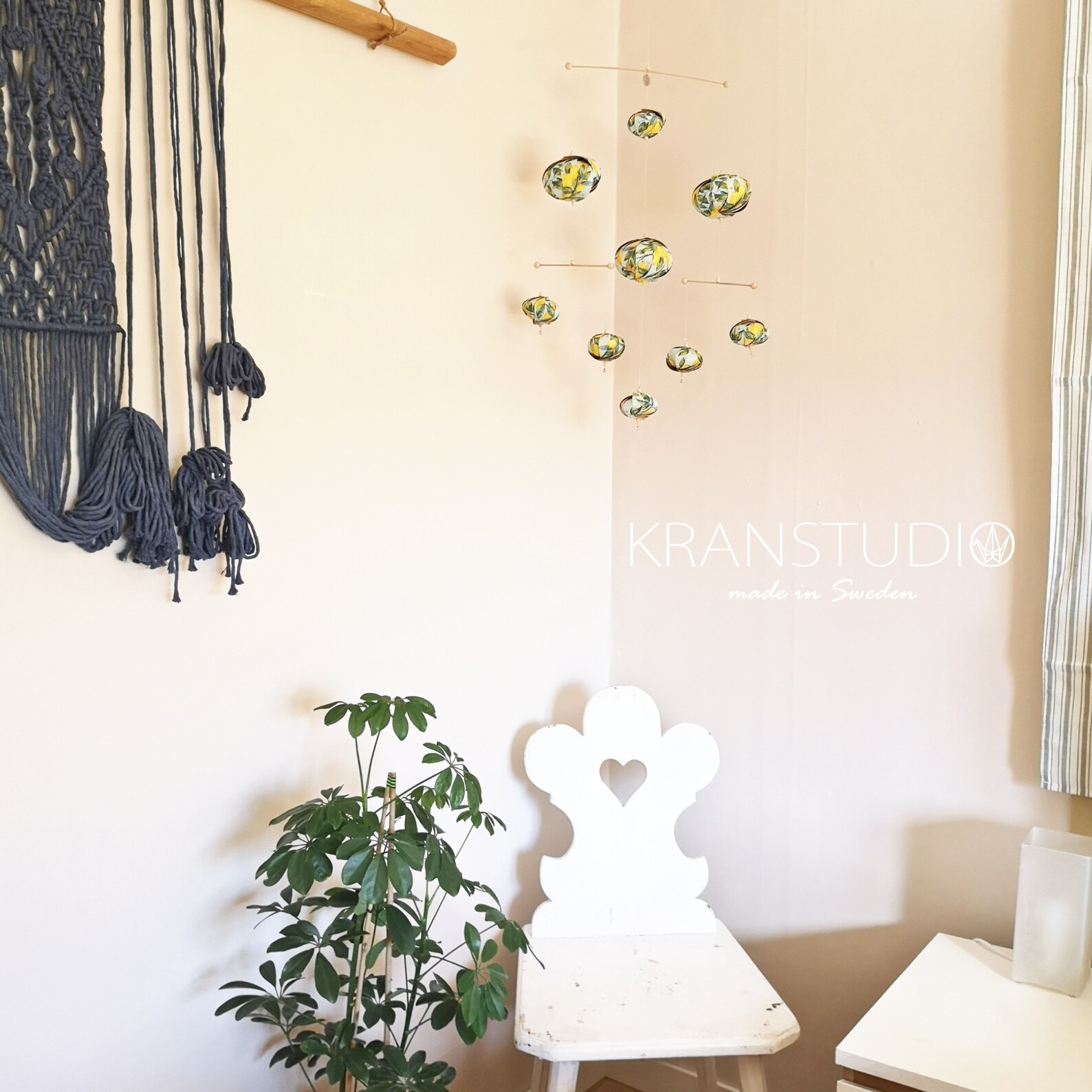 Kinetic Mobile for Adults, 9 Oval Figures, Lemon Pattern - Etsy