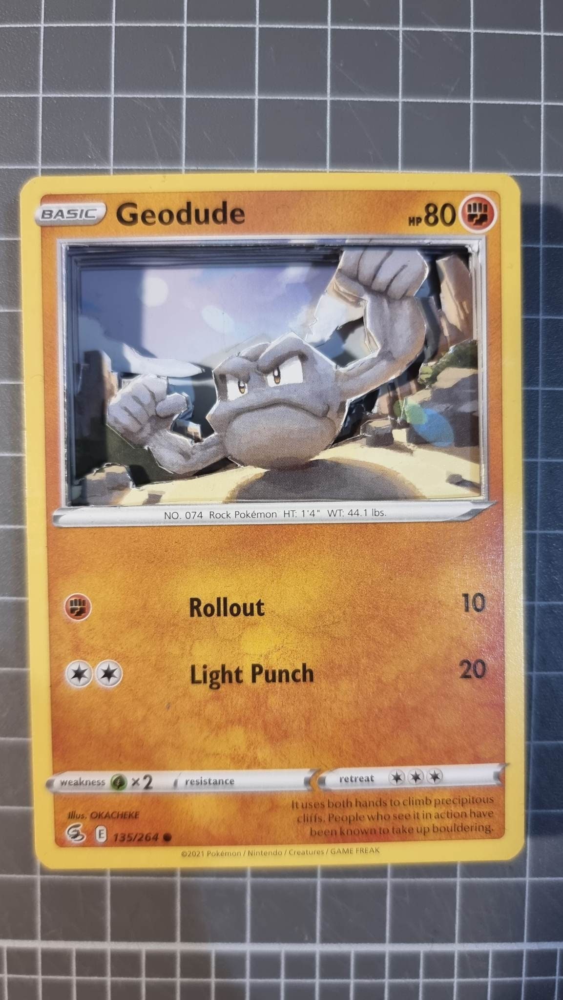 3D Pokemon Card GEODUDE - Etsy