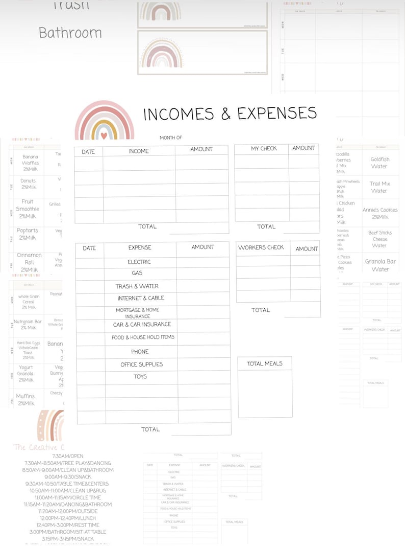 Daycare Income and Expenses Tracker - Etsy