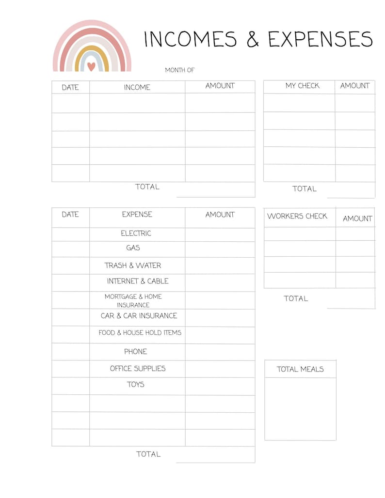 Daycare Income and Expenses Tracker - Etsy