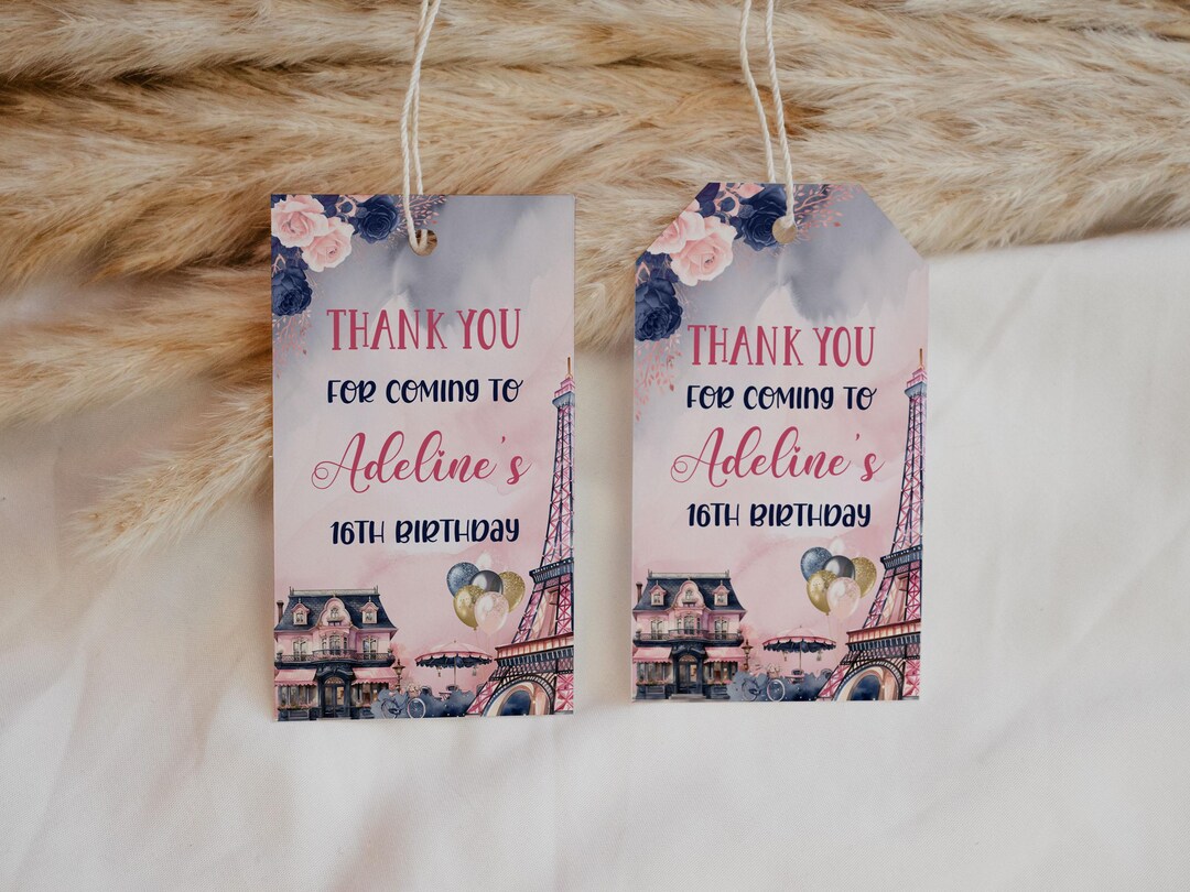 Editable Paris Favor Tag Templates, Printable Parisian Favor Tags ...
