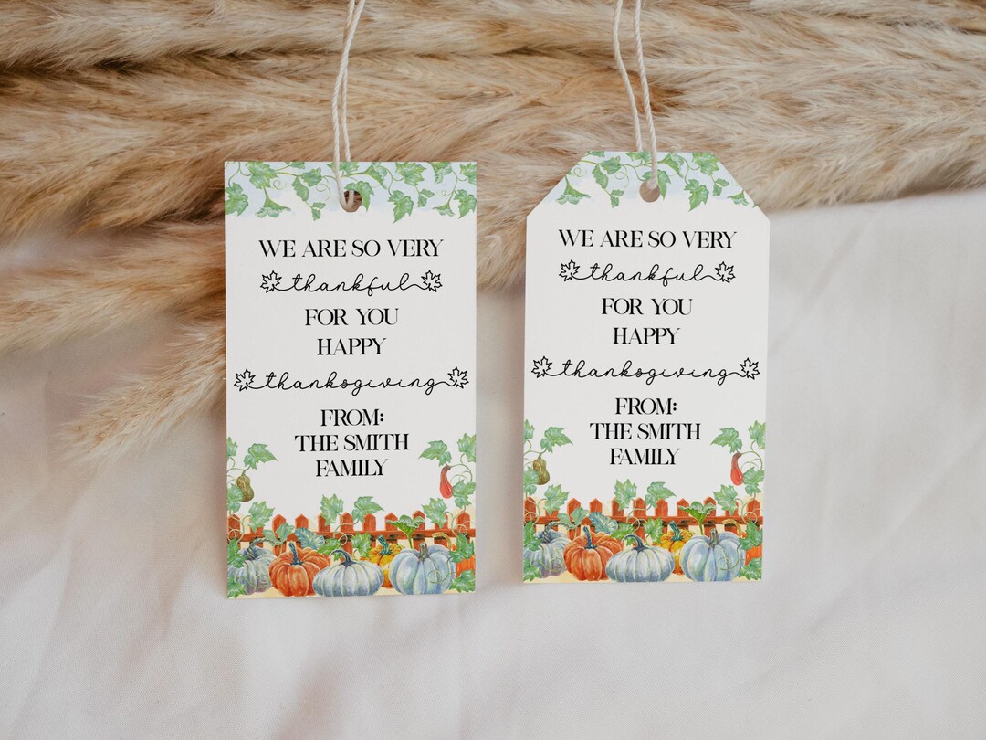 Editable Thanksgiving Favor Tags, Thanksgiving Dinner Favor Tag ...