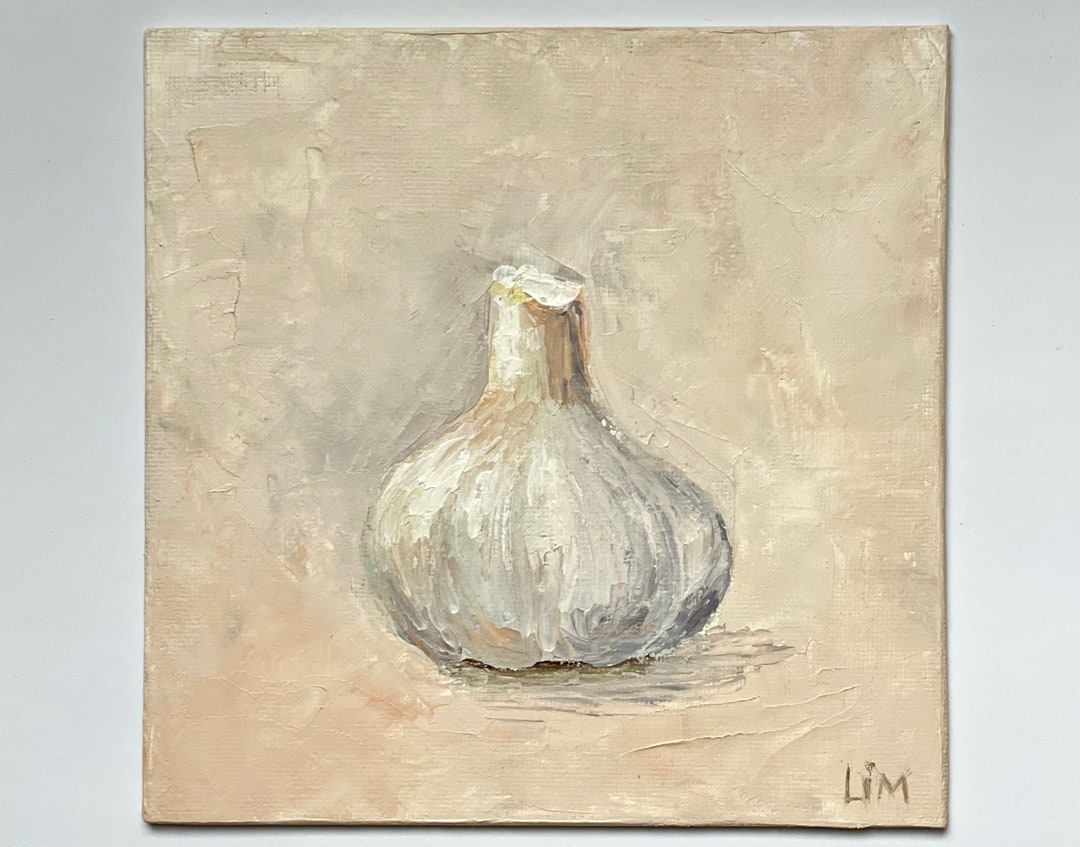 Garlic Painting Original Art Kitchen Wall Art Vegetable Still - Etsy