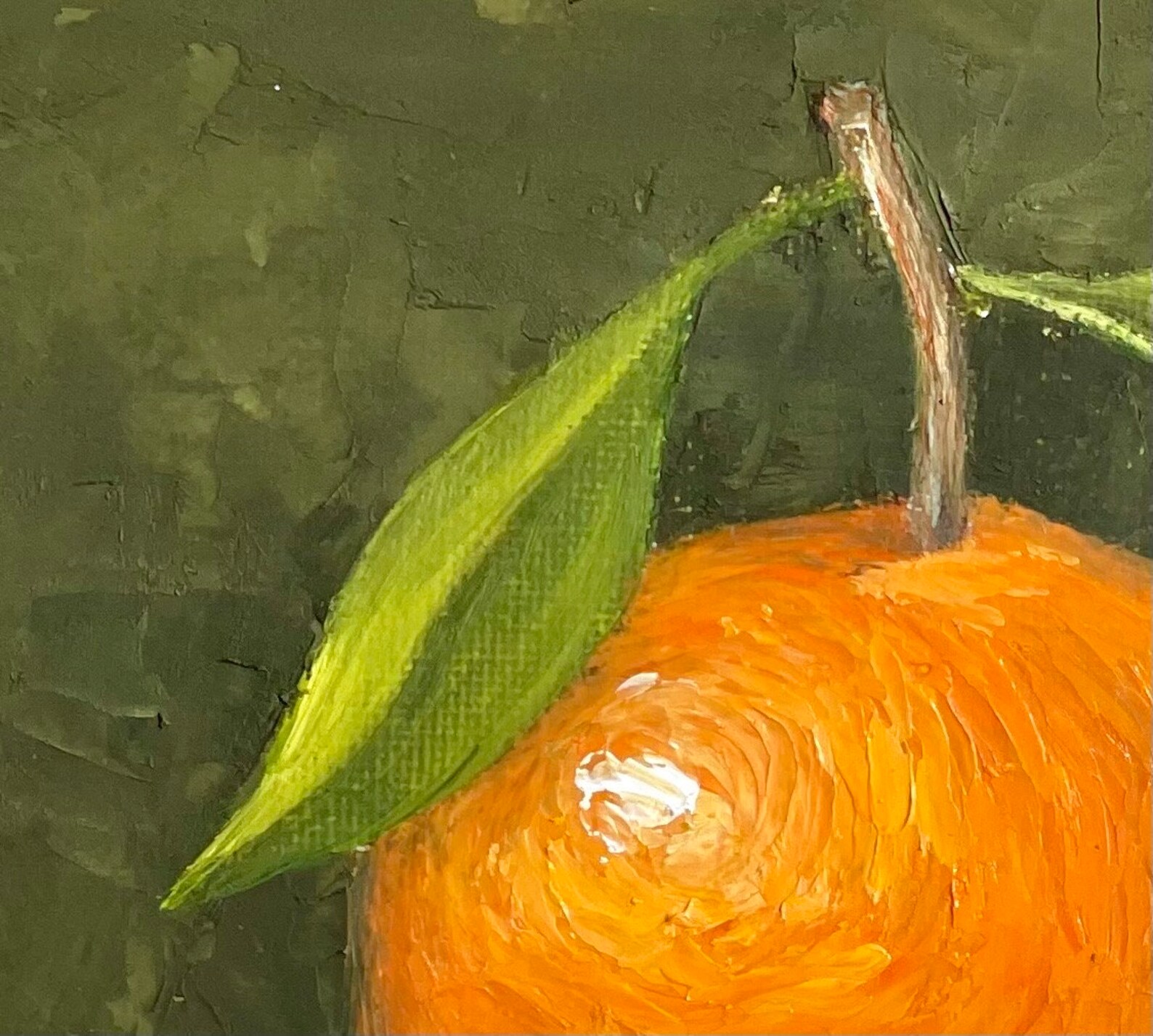Clementine Oil Painting 6x6 Canvas Original Impasto Tangerine Still ...