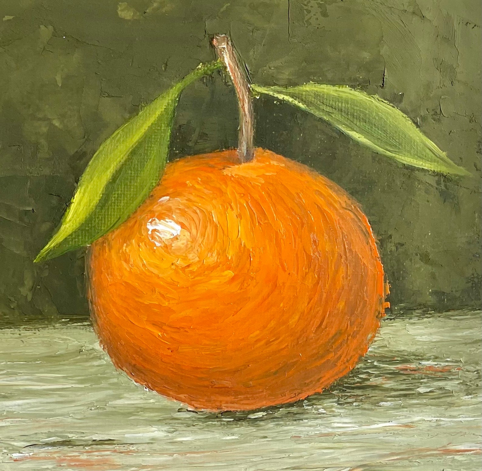 Clementine Oil Painting 6x6 Canvas Original Impasto Tangerine Still ...