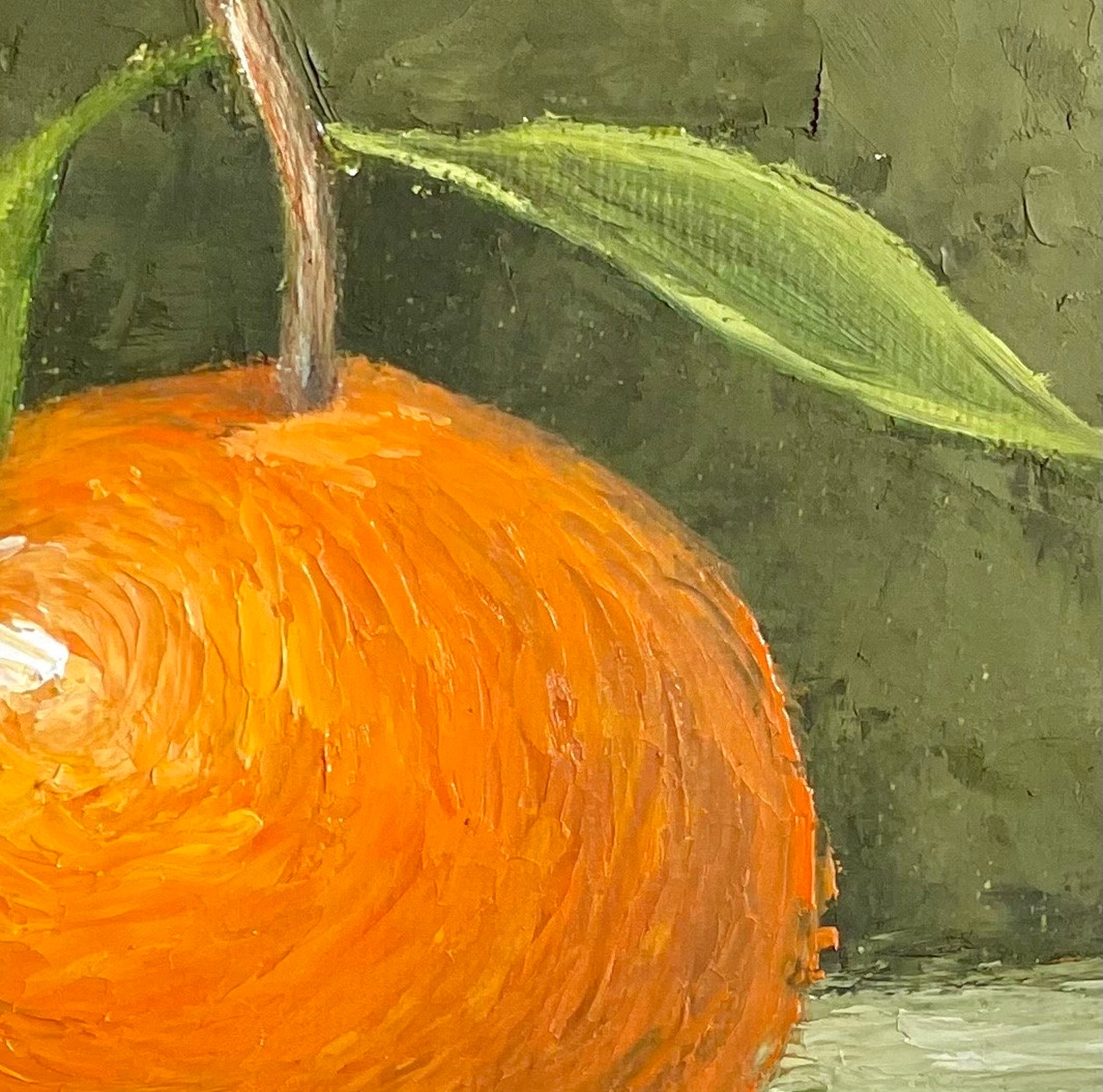 Clementine Oil Painting 6x6 Canvas Original Impasto Tangerine Still ...