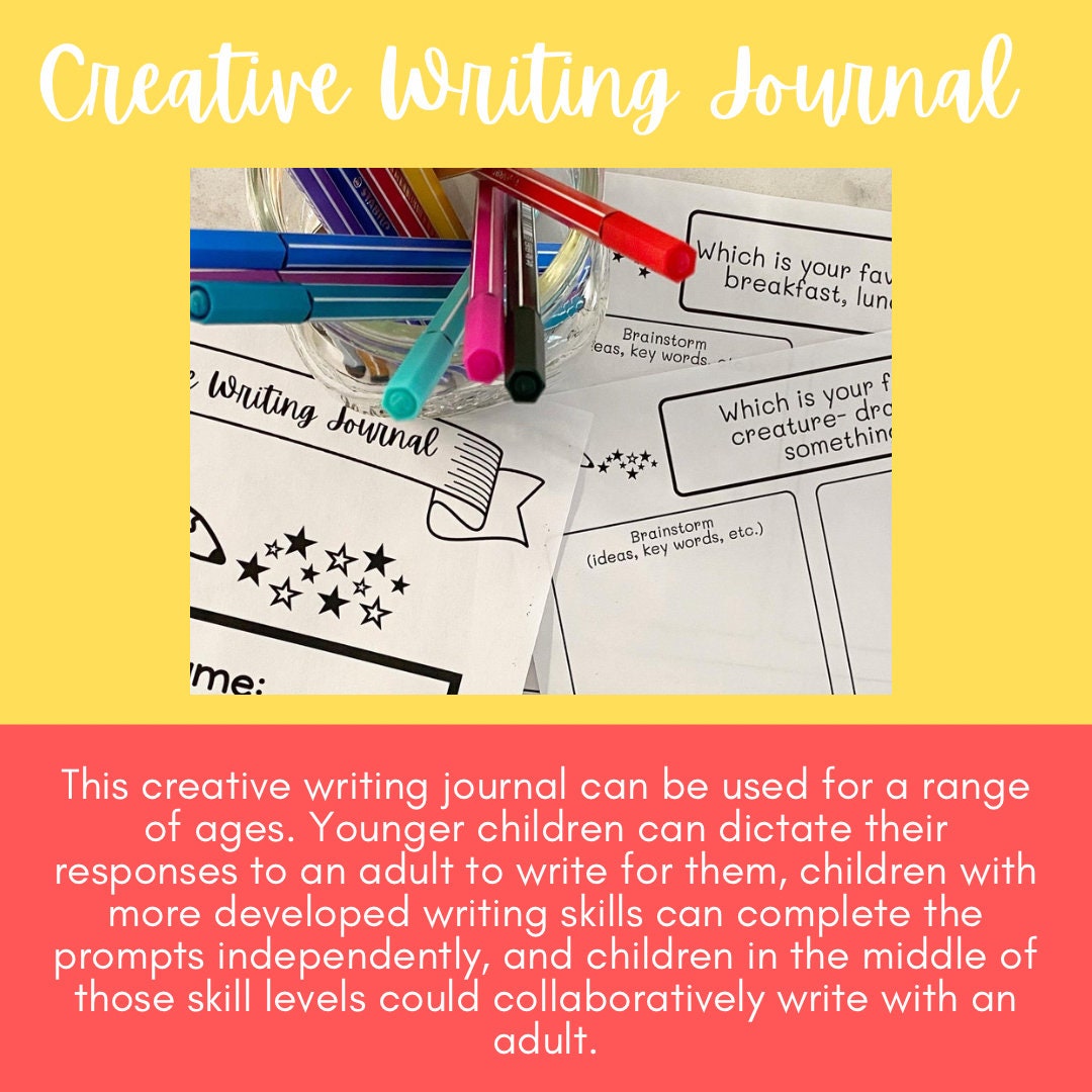 Creative Writing Journal | Writing Workbook for Kids | Summer Journal ...