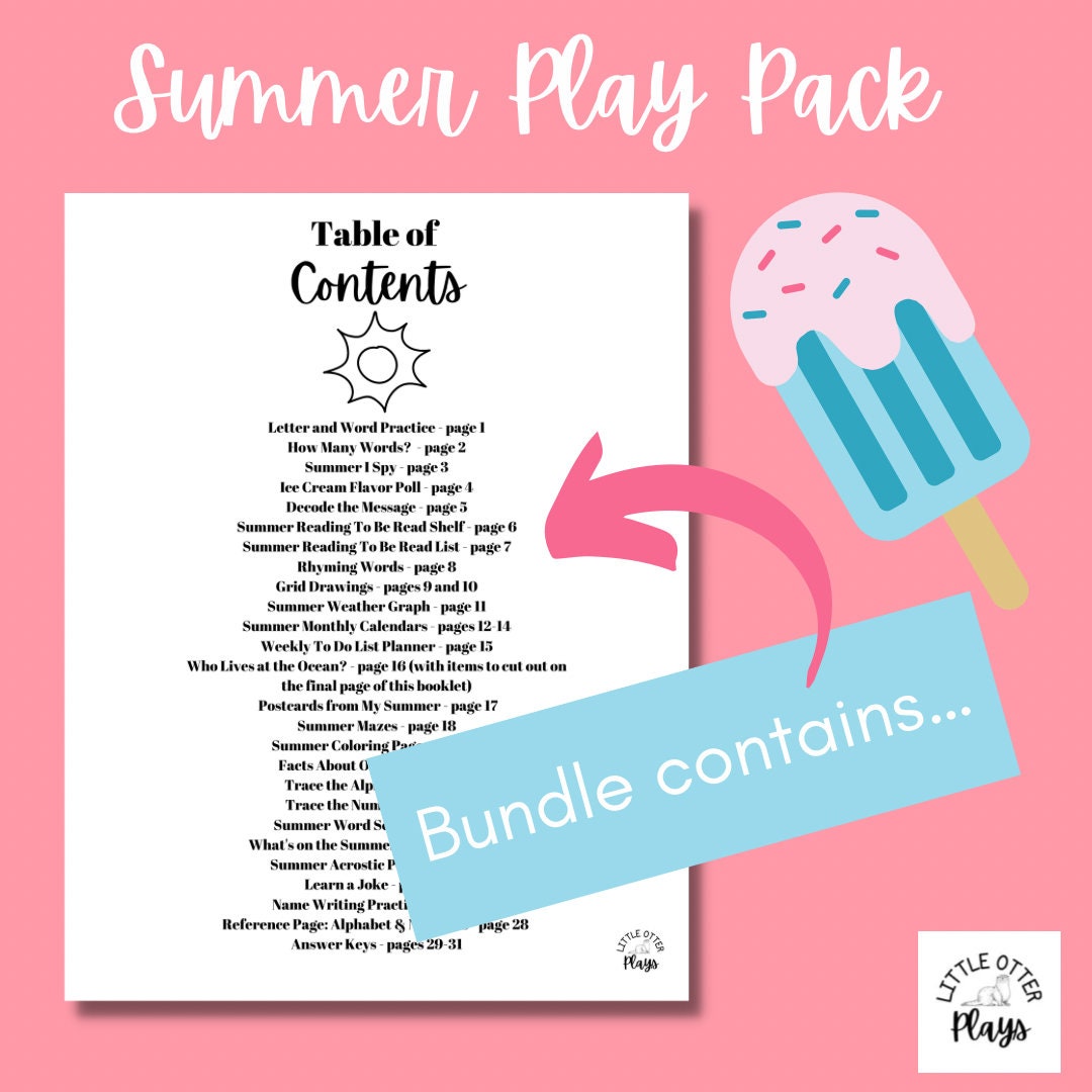 Summer Activity Bundle for Kids | Summer Learning Printable | Printable ...