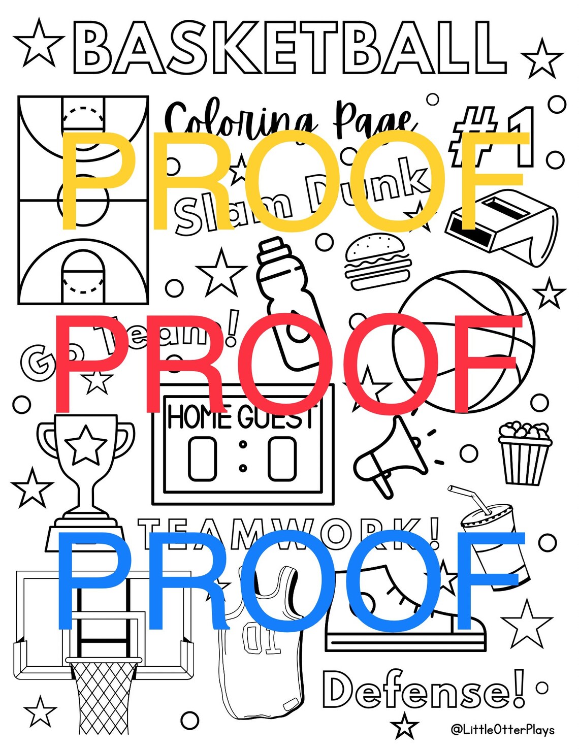 Basketball Coloring Sheet | Sports Coloring Sheet | Coloring Page for ...