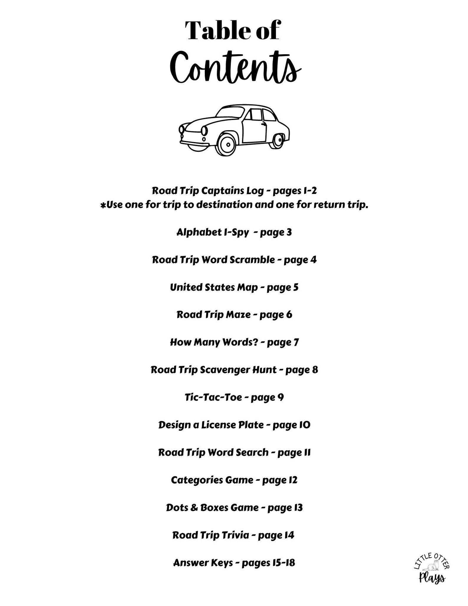 Kids Road Trip Activity Book | Printable Travel Games (PDF Download) - Etsy
