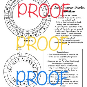 Secret Message Decoder Wheel | Secret Message Cipher Ring | Treasure ...