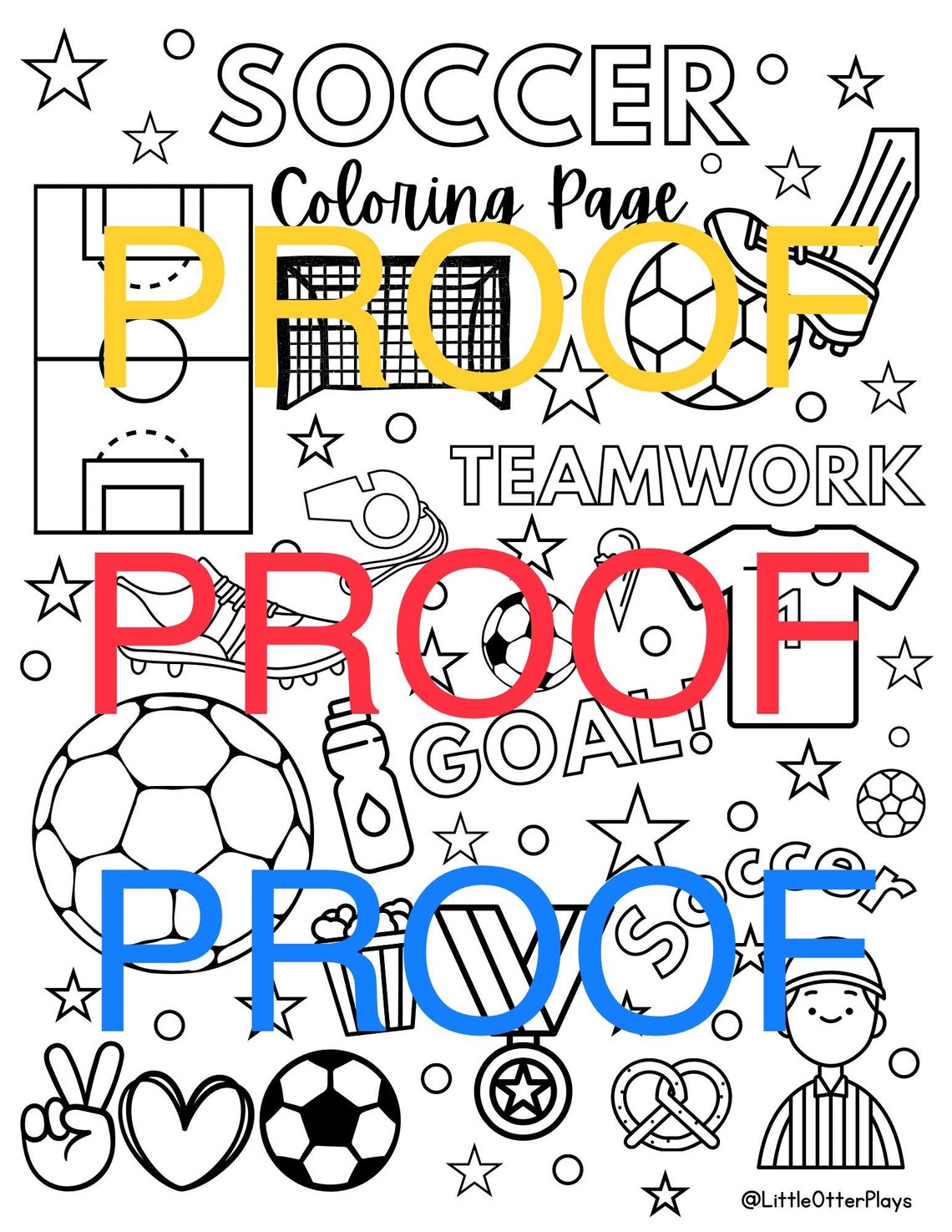 Soccer Coloring Sheet | Sports Coloring Sheet | Coloring Page for Kids ...
