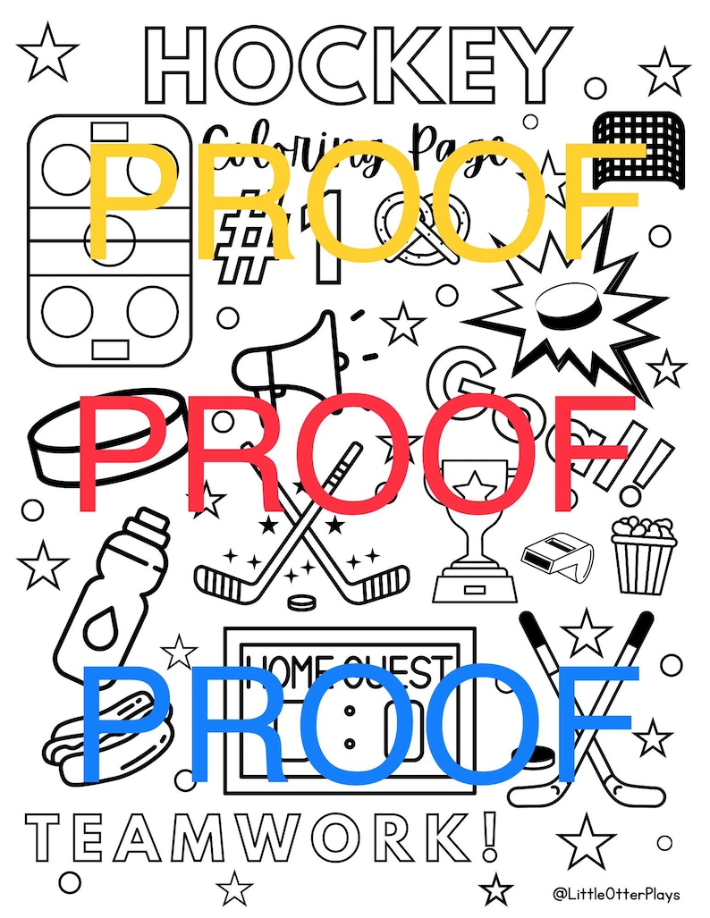 Hockey Coloring Sheet | Sports Coloring Sheet | Coloring Page for Kids ...