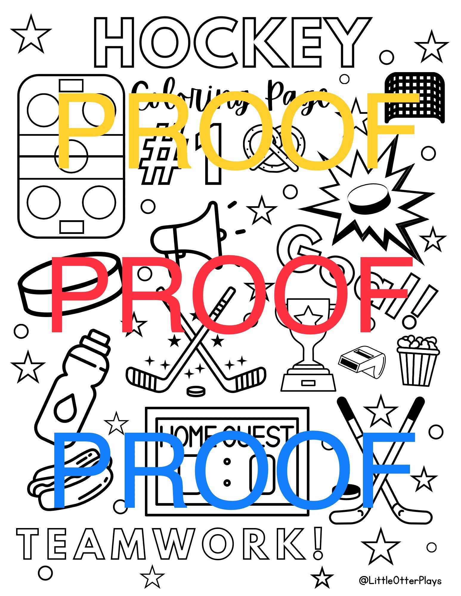 Hockey Coloring Sheet | Sports Coloring Sheet | Coloring Page for Kids ...