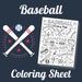 Baseball Coloring Sheet | Sports Coloring Sheet | Coloring Page for ...