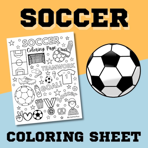 Printable Soccer Coloring Pages - Etsy