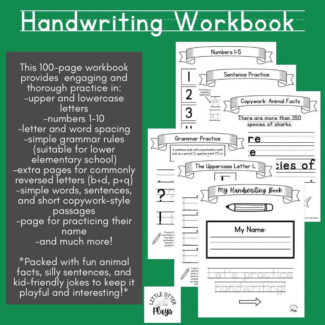 Handwriting Workbook | Printing Workbook for Kids | Letter Number ...