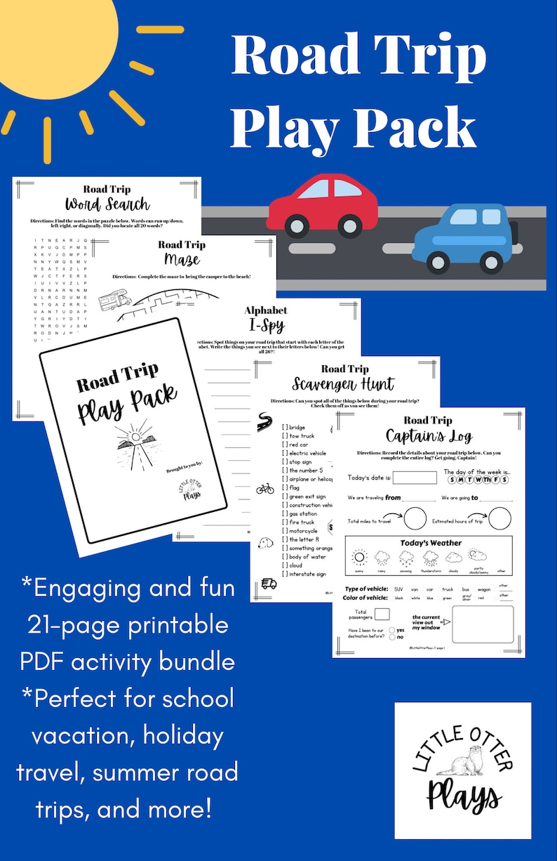 Road Trip Activity Bundle | Kids Activities for Road Trip | Road Trip ...