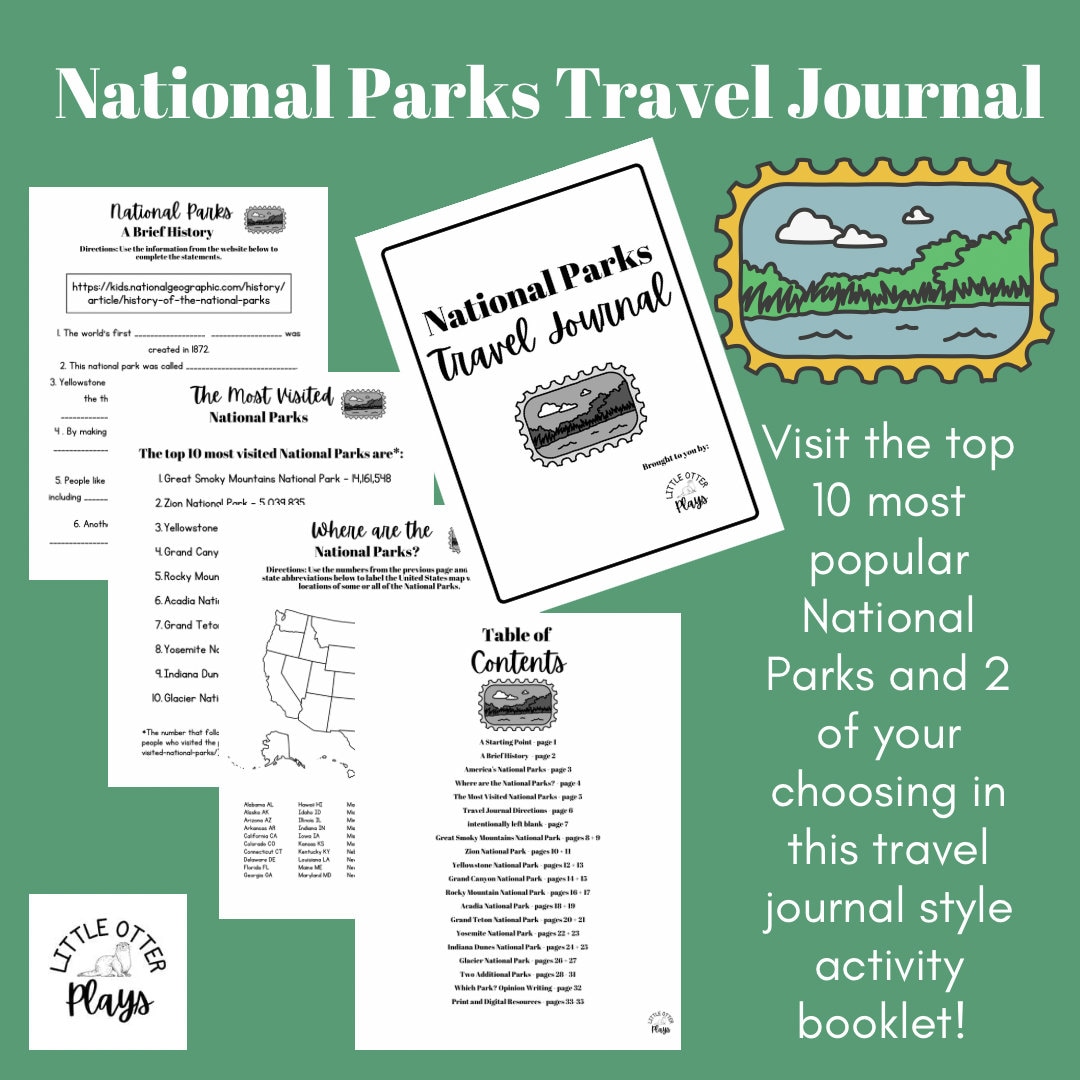 National Parks Travel Journal | National Parks Unit Study | Yellowstone ...