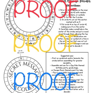 Secret Message Decoder Wheel | Secret Message Cipher Ring | Treasure ...