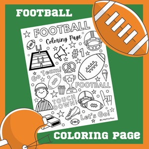 Football Coloring Sheet | Football Activity Sheet | Coloring Page for ...