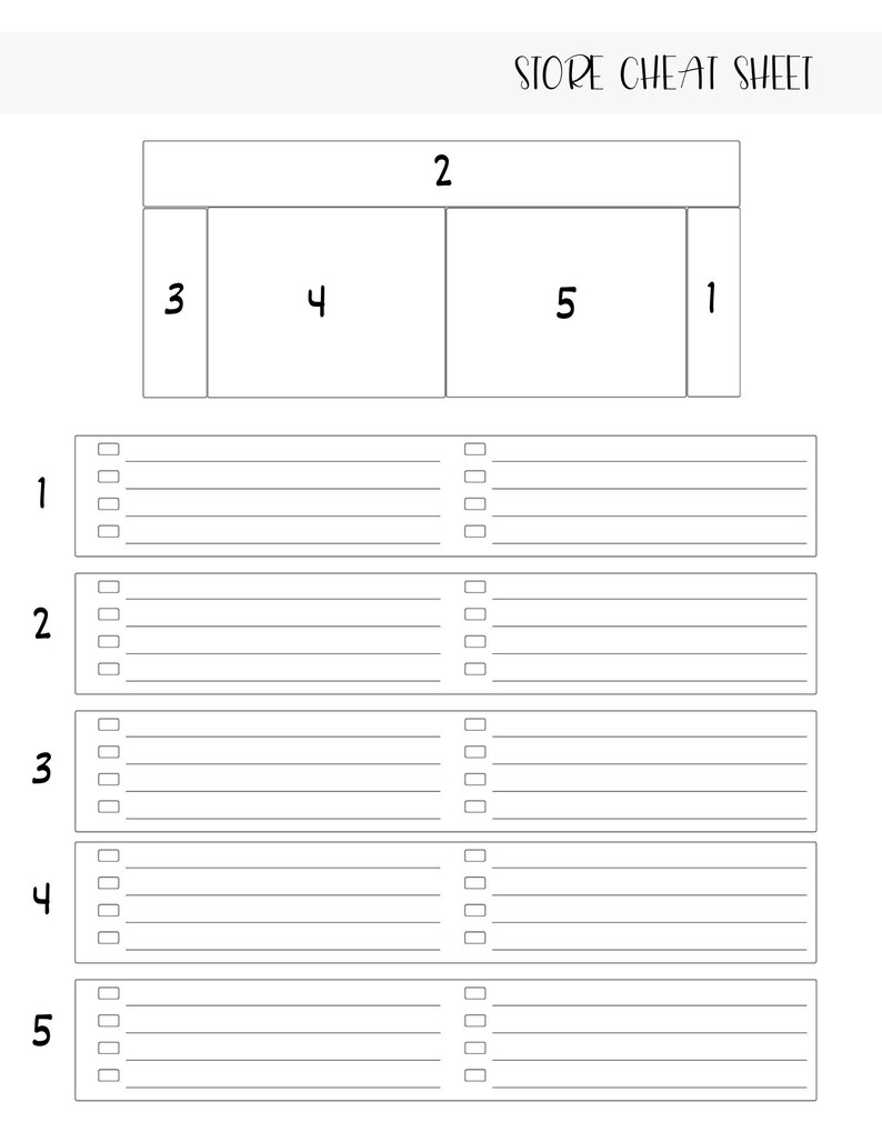 Husband Cheat Sheet! Grocery Shopping List Locator - Etsy