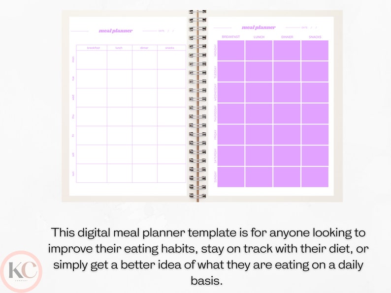 Digital Meal Planner, Meal Planner, Weekly Meal Planner, Printable ...