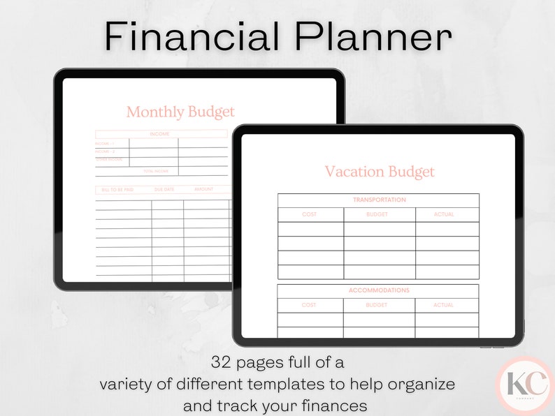Digital Financial Planner Budget Planner Budget Template - Etsy