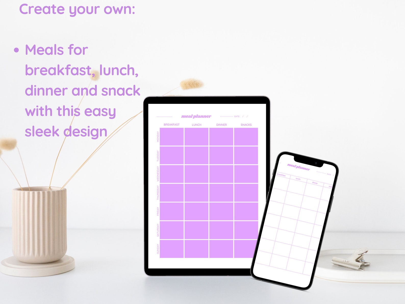 Digital Meal Planner Meal Planner Weekly Meal Planner - Etsy