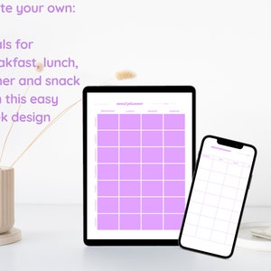 Digital Meal Planner Meal Planner Weekly Meal Planner - Etsy